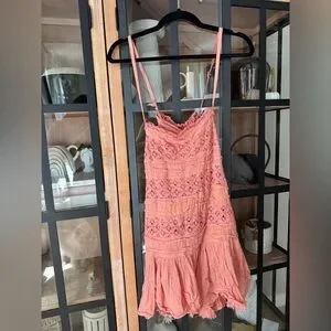 Free People | Dresses | Free People Shailee Slip Mini Dress Copper Rose ...